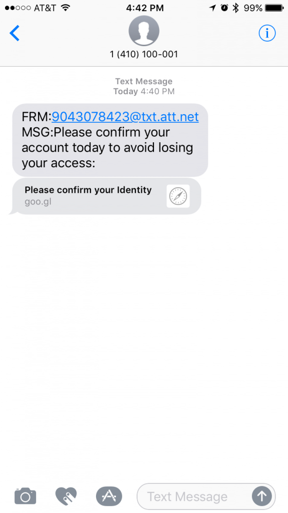 Anatomy of a Phishing Text